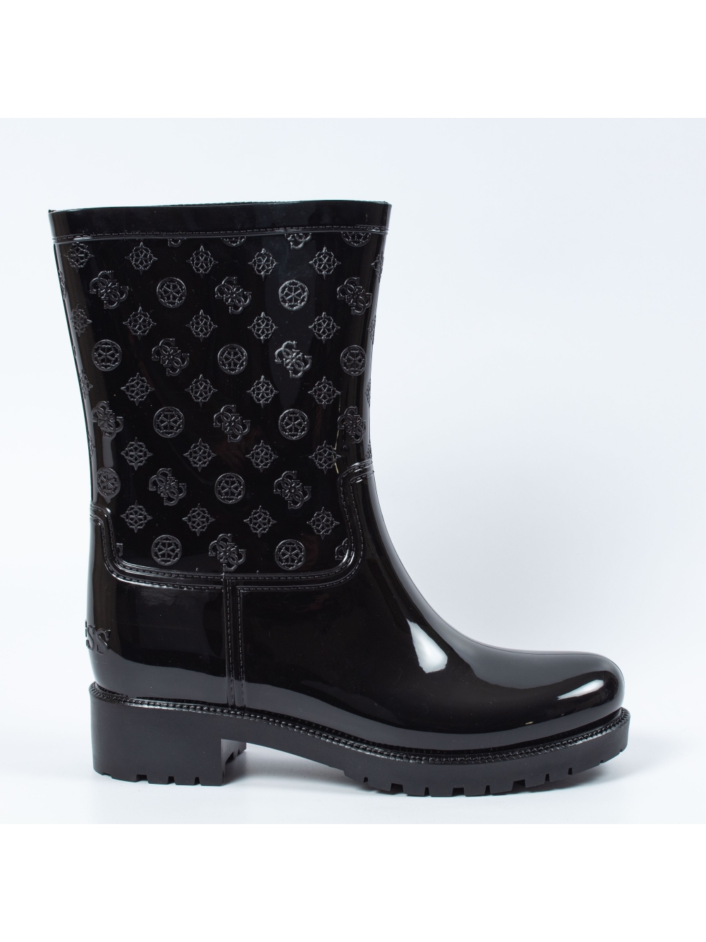 Bottine femme Guess Ribba imprimé 4g logo peony vernies Noir - ZESHOES